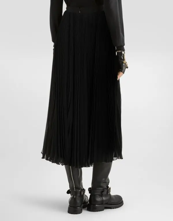 Dolce & Gabbana Long Pleated Chiffon Skirt