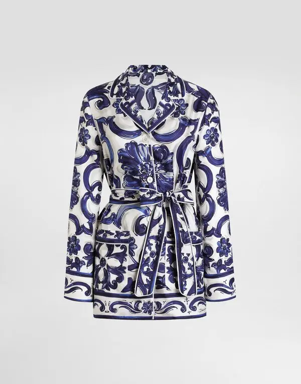 Dolce & Gabbana Majolica- Silk Twill Shirt - Print