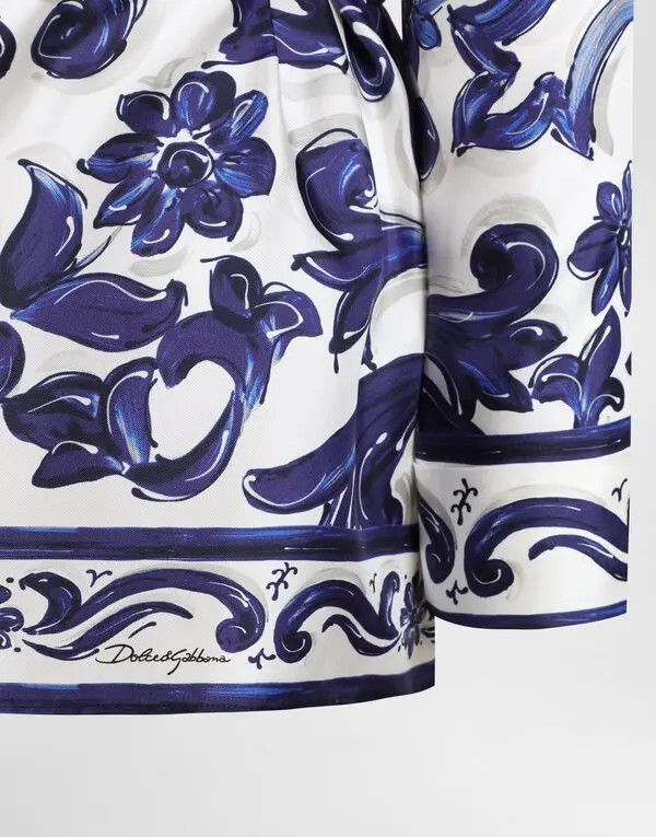Dolce & Gabbana Majolica- Silk Twill Shirt - Print