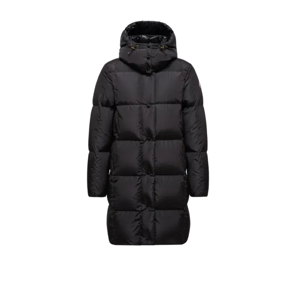Moncler Litte Square-quilted Hooded Long Down Jacket