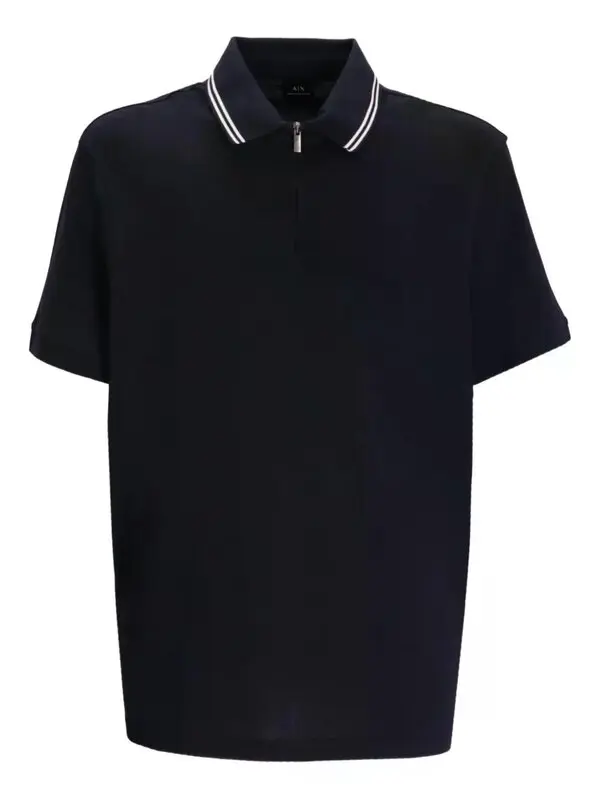 Armani Exchange Zip-neck Cotton Polo Shirt