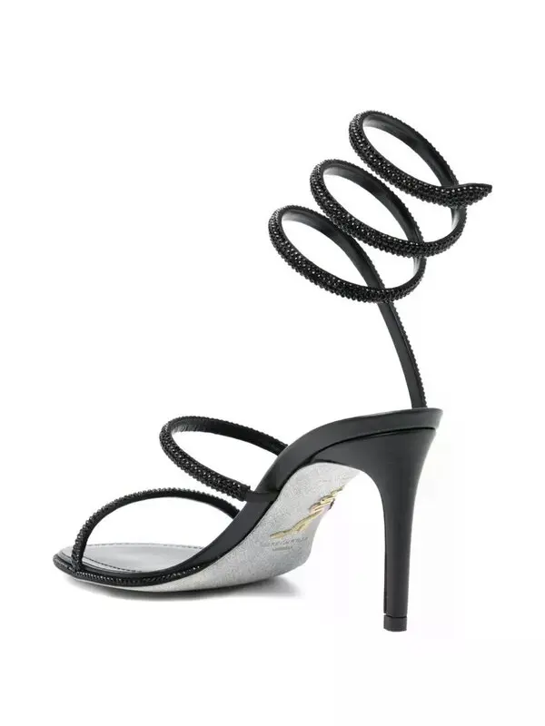 Rene Caovilla 80mm Cleo Sandals - Black