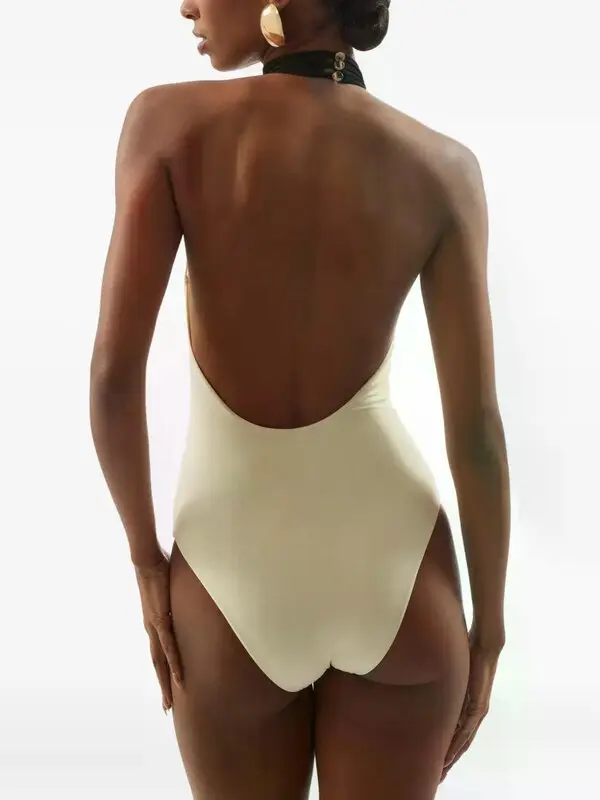 TALLER MARMO Off-white Halterneck One-piece Swimsuit