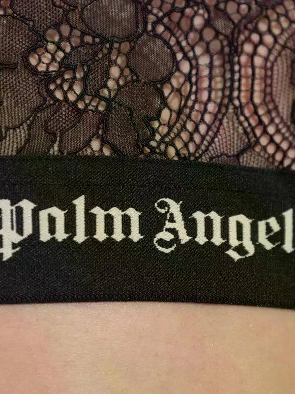 Palm Angels Lace-panel Long-sleeve Top
