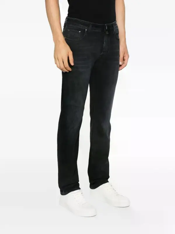 Jacob Cohen Wash-effect Straight-leg Jeans - Black
