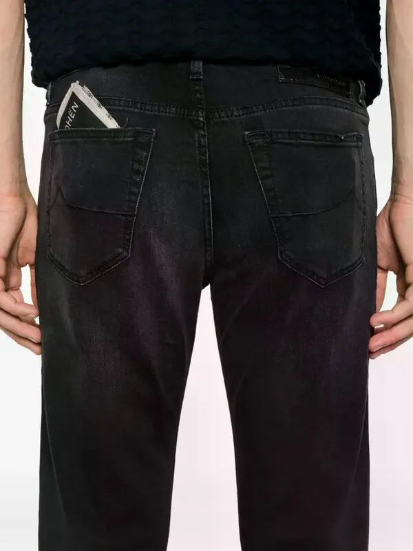 Jacob Cohen Wash-effect Straight-leg Jeans - Black