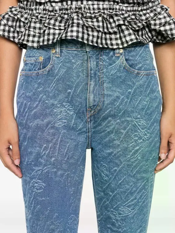 GANNI Textured Five-pocket Jeans