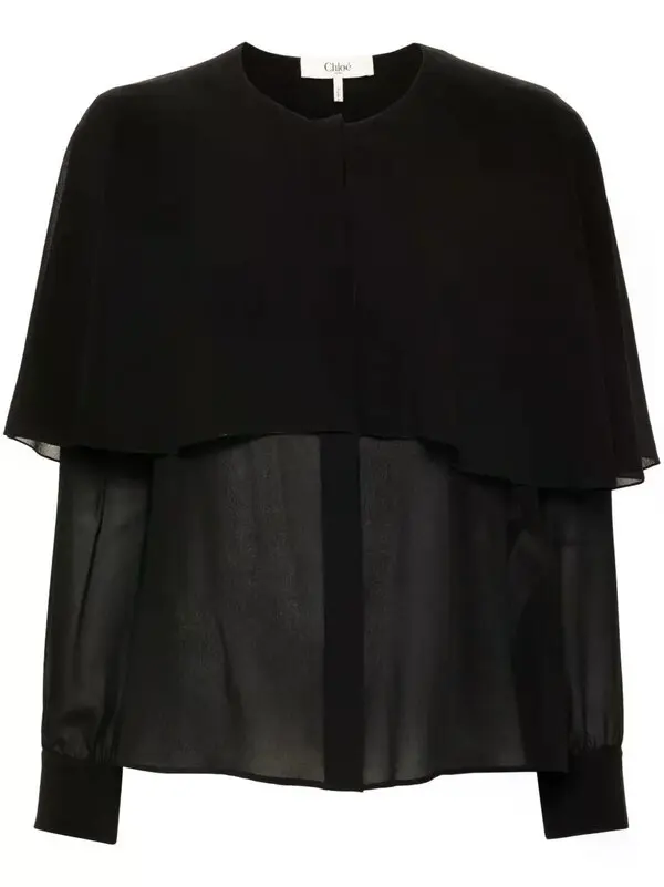 Chloé Cape-attachment Silk Shirt