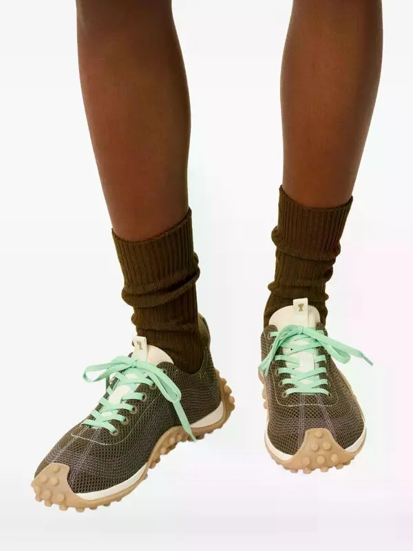 AMI Paris Mirage Mesh Lace-up Sneakers - Green