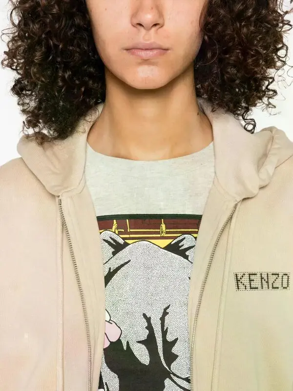 Kenzo Logo-detail Zip-up Hoodie