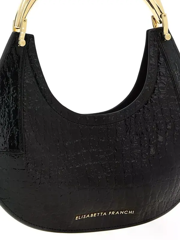 Elisabetta Franchi Crocodile-print Half-moon Shoulder Bag