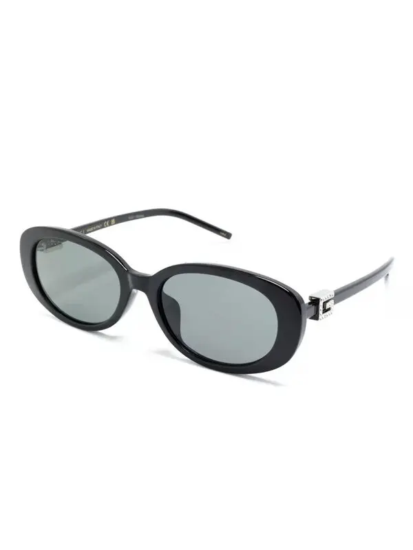 Gucci G-motif Oval-frame Sunglasses - Black