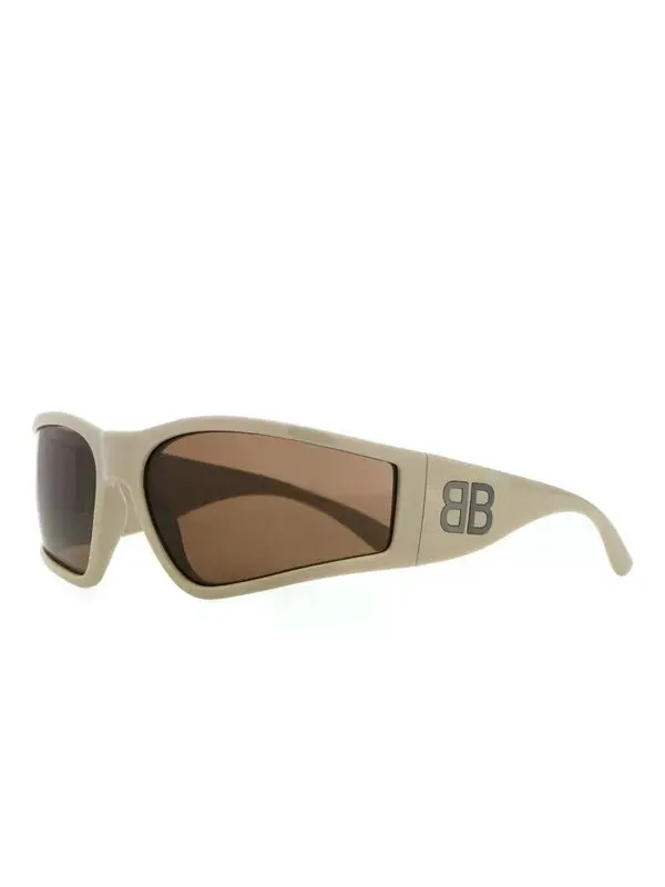Balenciaga Rectangle-frame Sunglasses - Neutrals