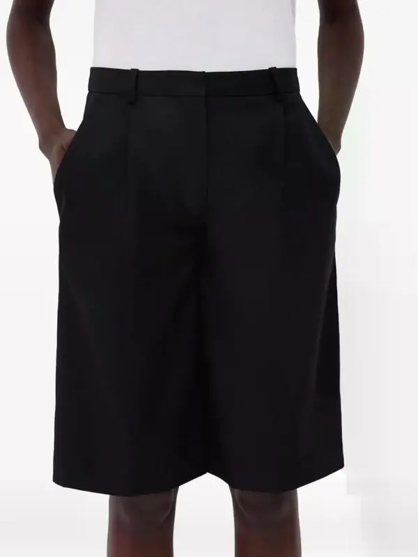 Loulou De Saison Pleated Wool Shorts