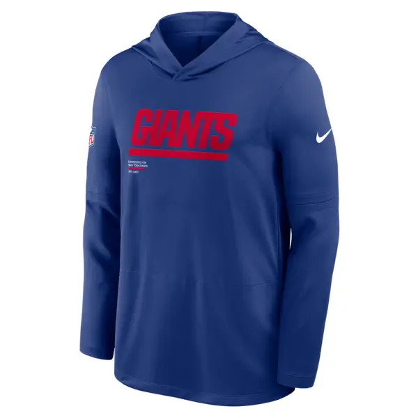 Nike New York Giants Pure Fury Sideline Dri-fit Nfl Long-sleeve Hooded Top - Blue