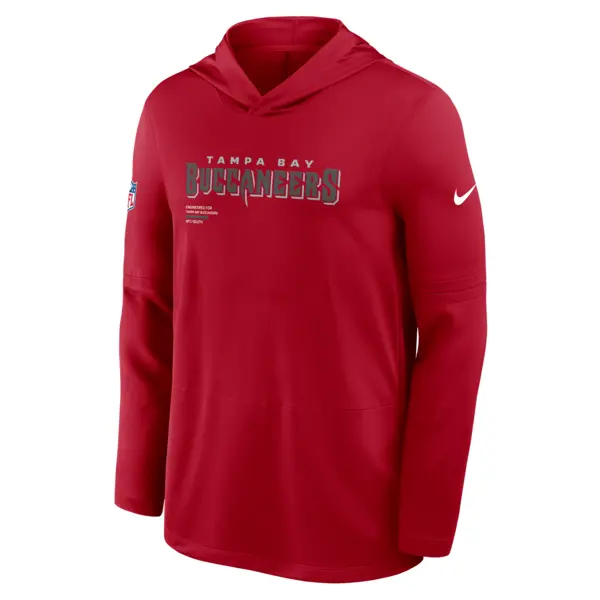 Nike Tampa Bay Buccaneers Pure Fury Sideline Dri-fit Nfl Long-sleeve Hooded Top - Red