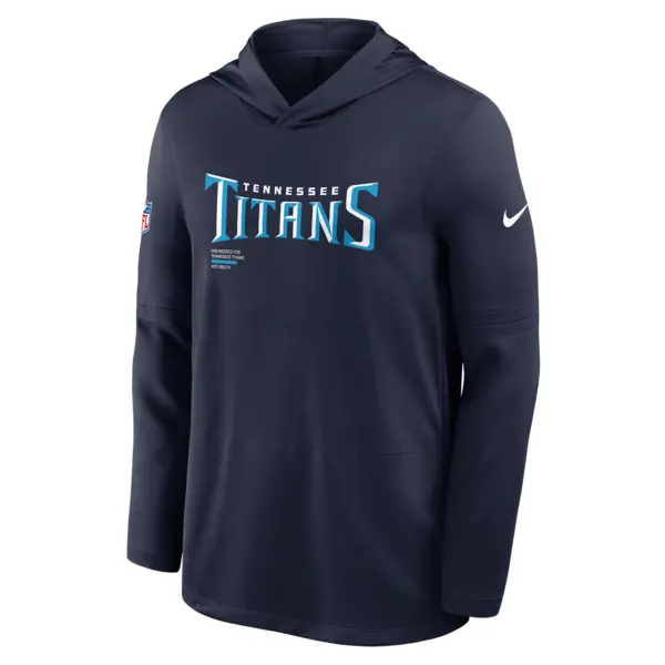 Nike Tennessee Titans Pure Fury Sideline Dri-fit Nfl Long-sleeve Hooded Top - Blue