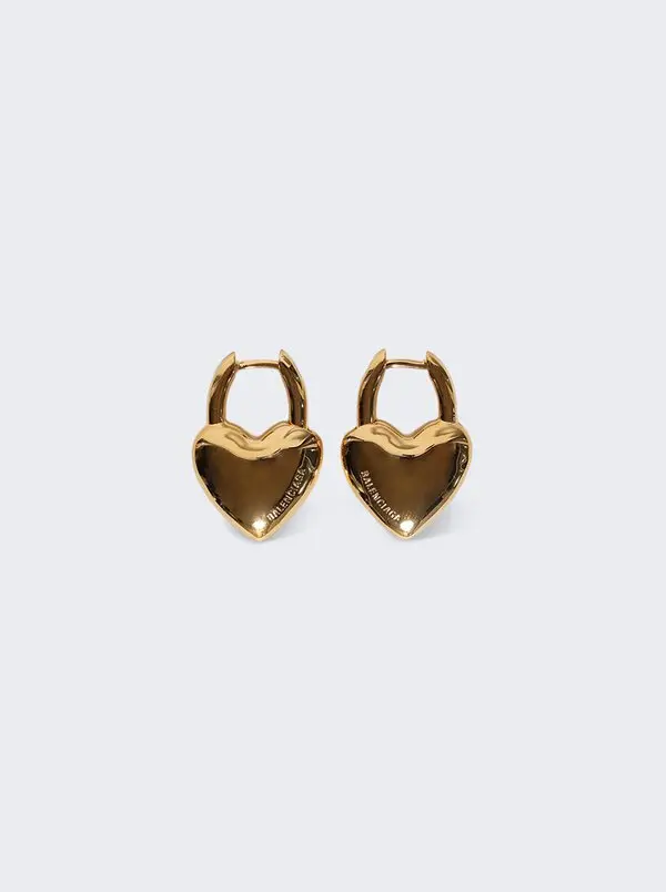 Balenciaga Heart-shaped Earrings - Gold