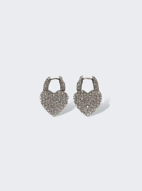 Balenciaga Heart-shaped Earrings - Silver
