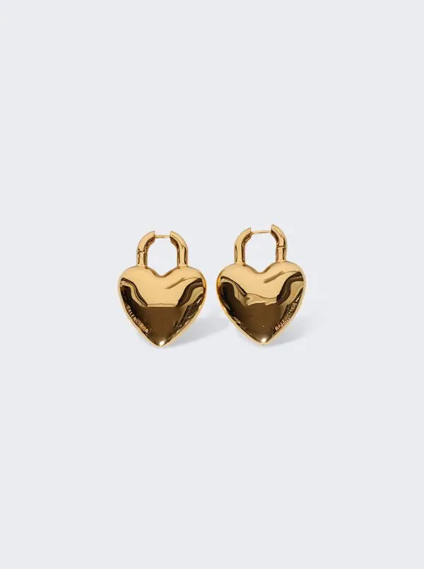 Balenciaga Heart-shaped Earrings - Gold
