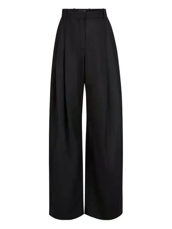 Nina Ricci Pleated Gabardine Trousers - Black