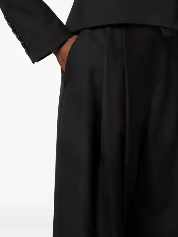 Nina Ricci Pleated Gabardine Trousers - Black