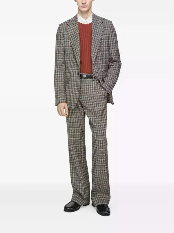 Acne Studios Checked Wool Blazer - Brown