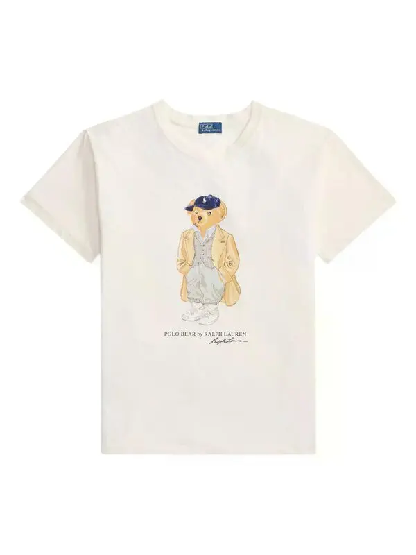 Polo Ralph Lauren Bear-graphic Cotton T-shirt - White