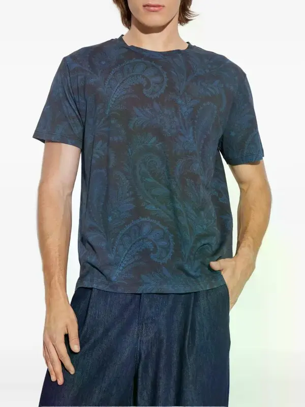 Etro Paisley Print T-shirt - Blue