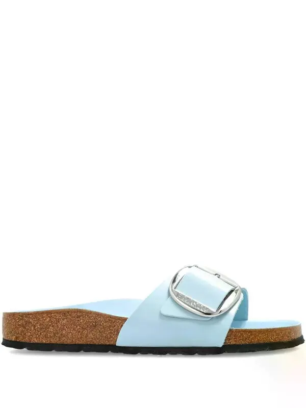 BIRKENSTOCK Buckle Patent Leather Flat Sandals - Blue