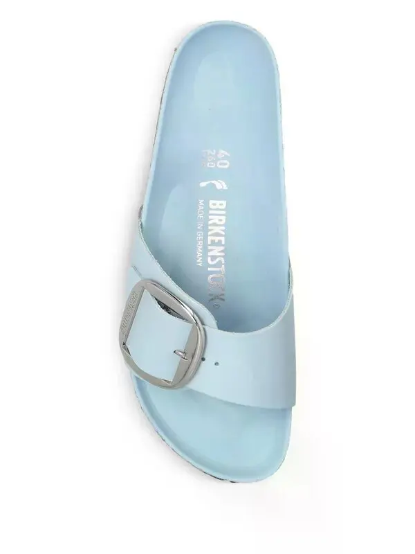 BIRKENSTOCK Buckle Patent Leather Flat Sandals - Blue