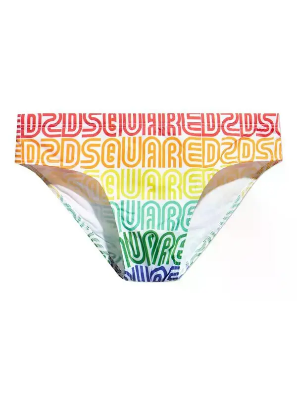 Dsquared2 Logo Pattern Swimming Trunks - White