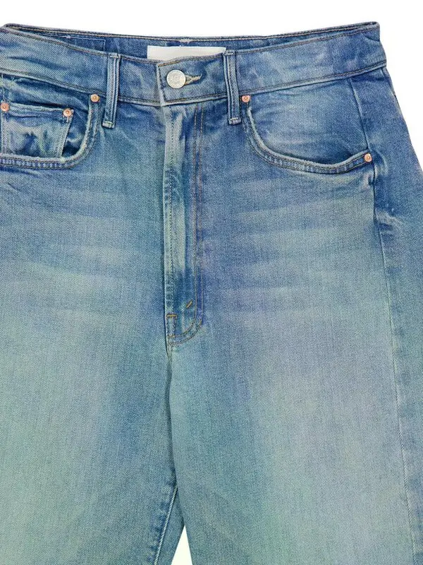 MOTHER The Half Pipe Ankle Frayed Jeans - Blue