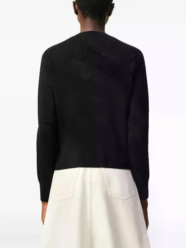 AMI Paris De Coeur Wool Crew-neck Sweater - Black