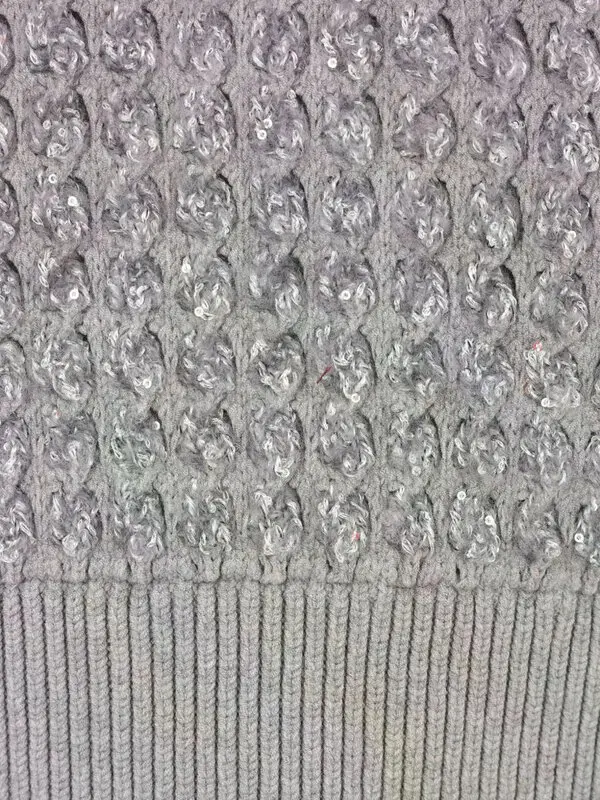 Elisabetta Franchi Sequin-embellished High-neck Sweater - Grey