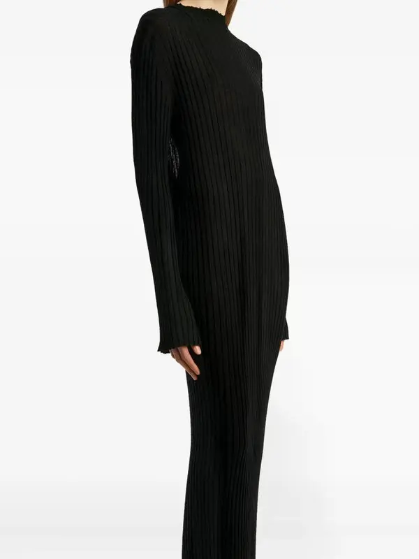 Khaite Ribbed Open-back Midi Dress