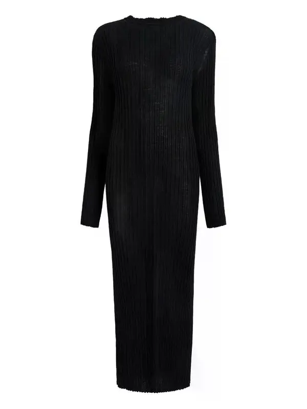 Khaite Ribbed Open-back Midi Dress