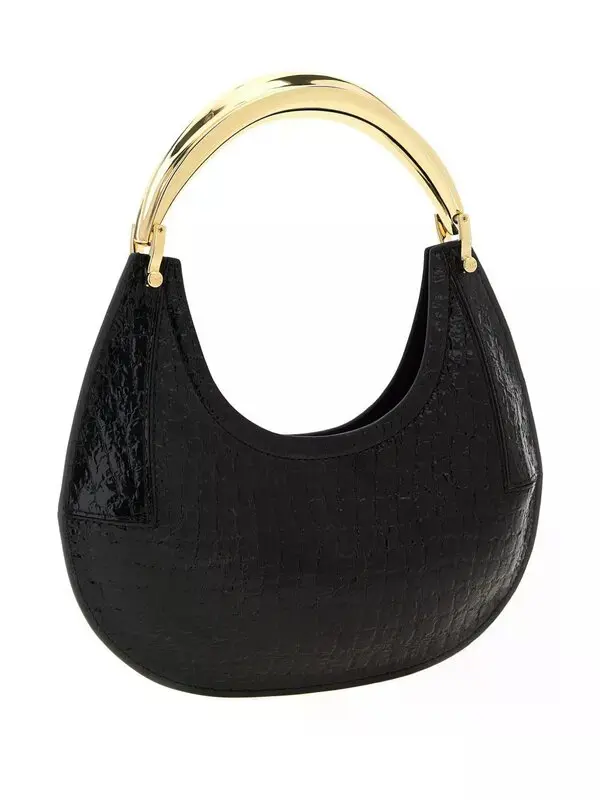 Elisabetta Franchi Crocodile-print Half-moon Shoulder Bag