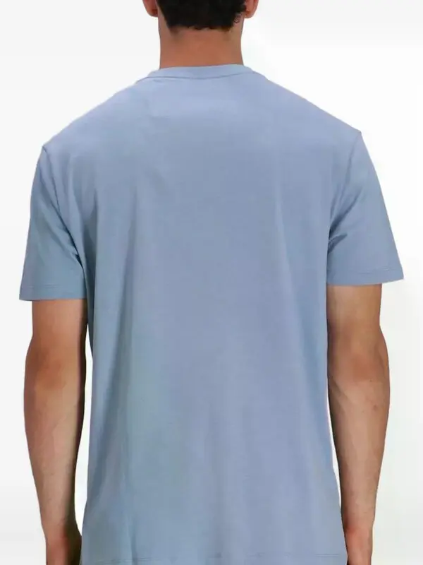 Armani Exchange Embroidered Cotton T-shirt - Blue