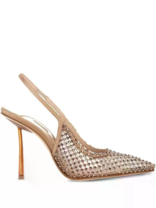 LE SILLA 100mm Embellished Slingback Sandals - Neutrals