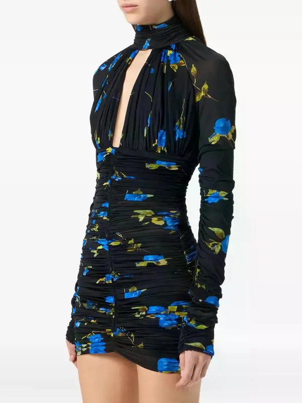 Blumarine Floral-print Mini Dress - Blue