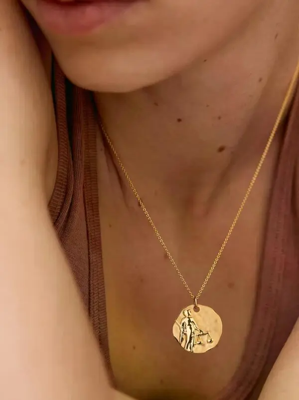 Monica Vinader Libra Zodiac Pendant Necklace - Gold