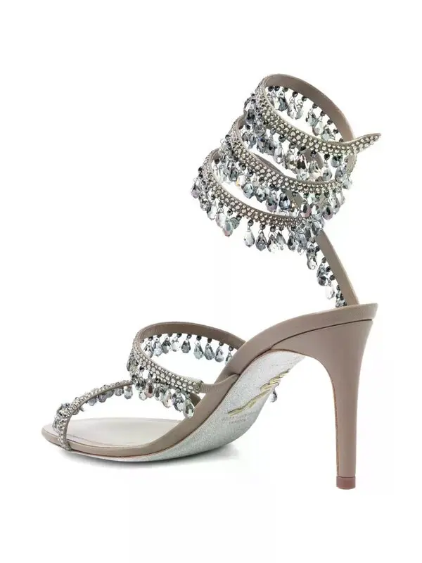 Rene Caovilla Chandelier Embellished Sandals - Neutrals