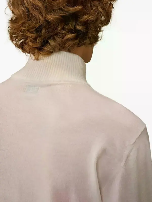 C.P. COMPANY Half-zip High Neck Sweater With Lens Pocket - White