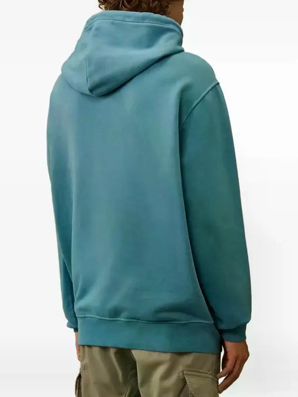 C.P. COMPANY Embroidered Logo Hoodie - Blue
