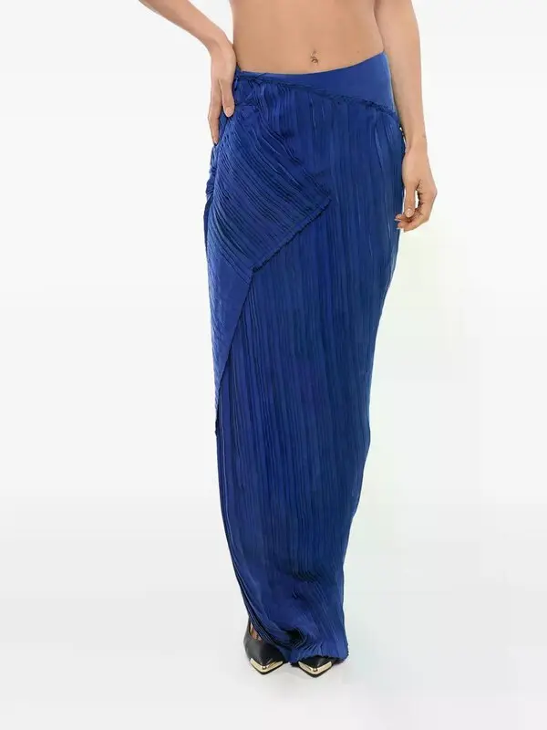 Balmain Pleated Asymmetric Maxi Skirt