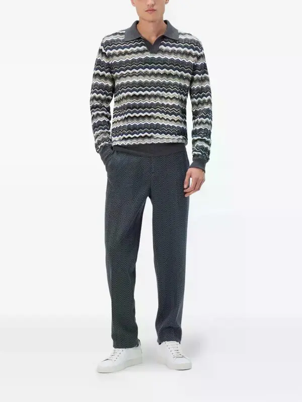 Missoni Chevron-pattern Polo Shirt - Grey