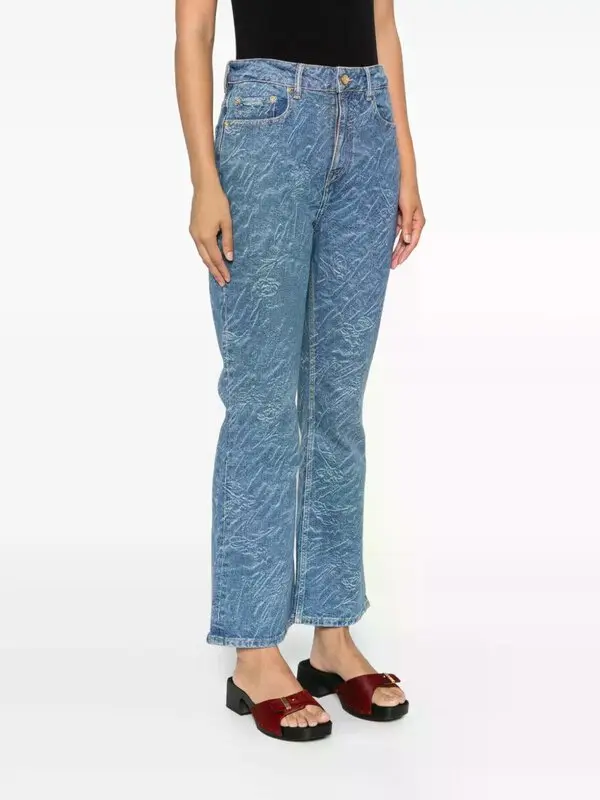 GANNI Textured Five-pocket Jeans