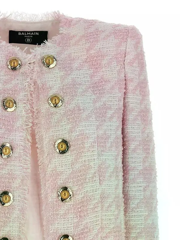 Balmain Tweed Frayed-edge Blazer