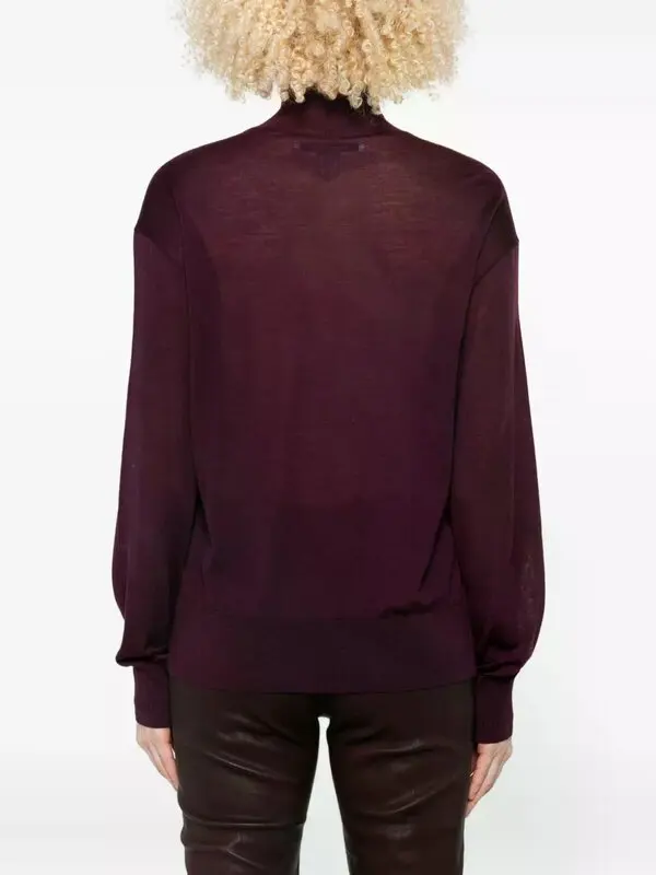 Another Tomorrow Turtleneck Wool Sweater - Purple
